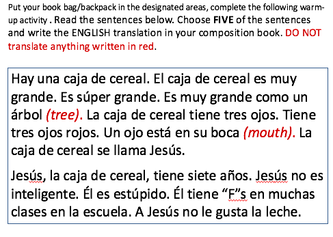 Teaching Spanish w/ Comprehensible Input: The POWER of Daily Warm-ups ...