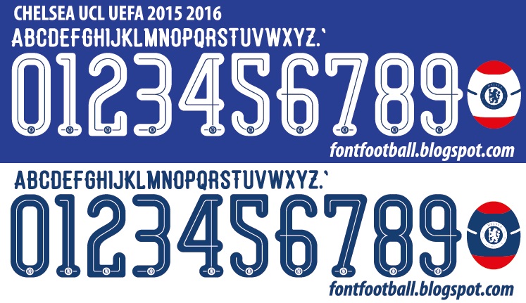 FONT FOOTBALL: Font Vector Chelsea UCL UEFA 2015 2016 kit