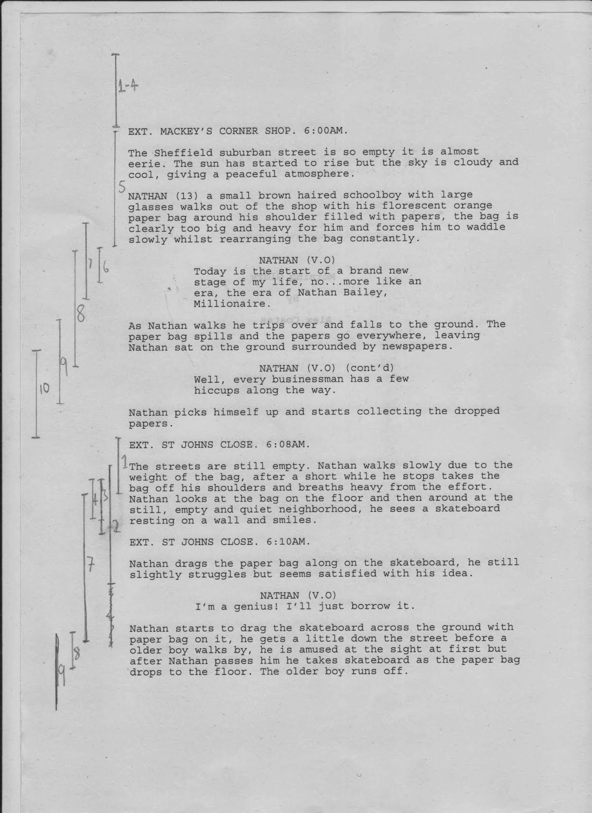 Alex Coates Directing Blog: Shot list, Storyboards and Marked script