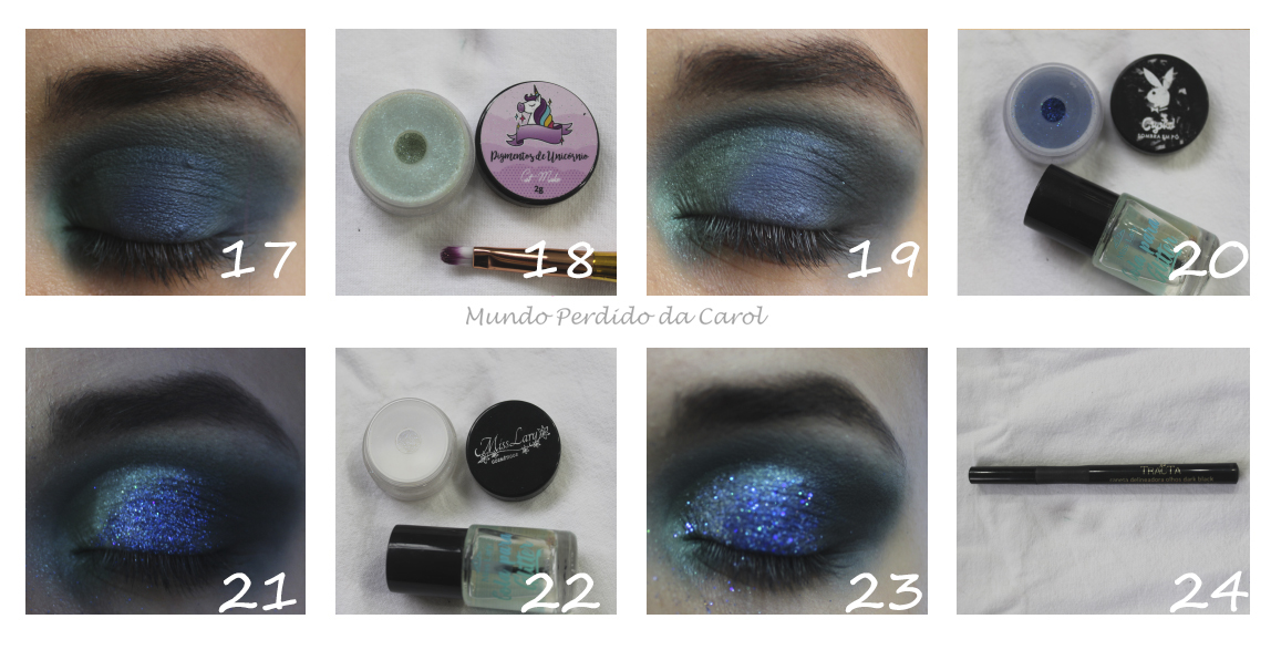 Mundo Perdido da Carol: Tutorial de Make: Azul do Mar