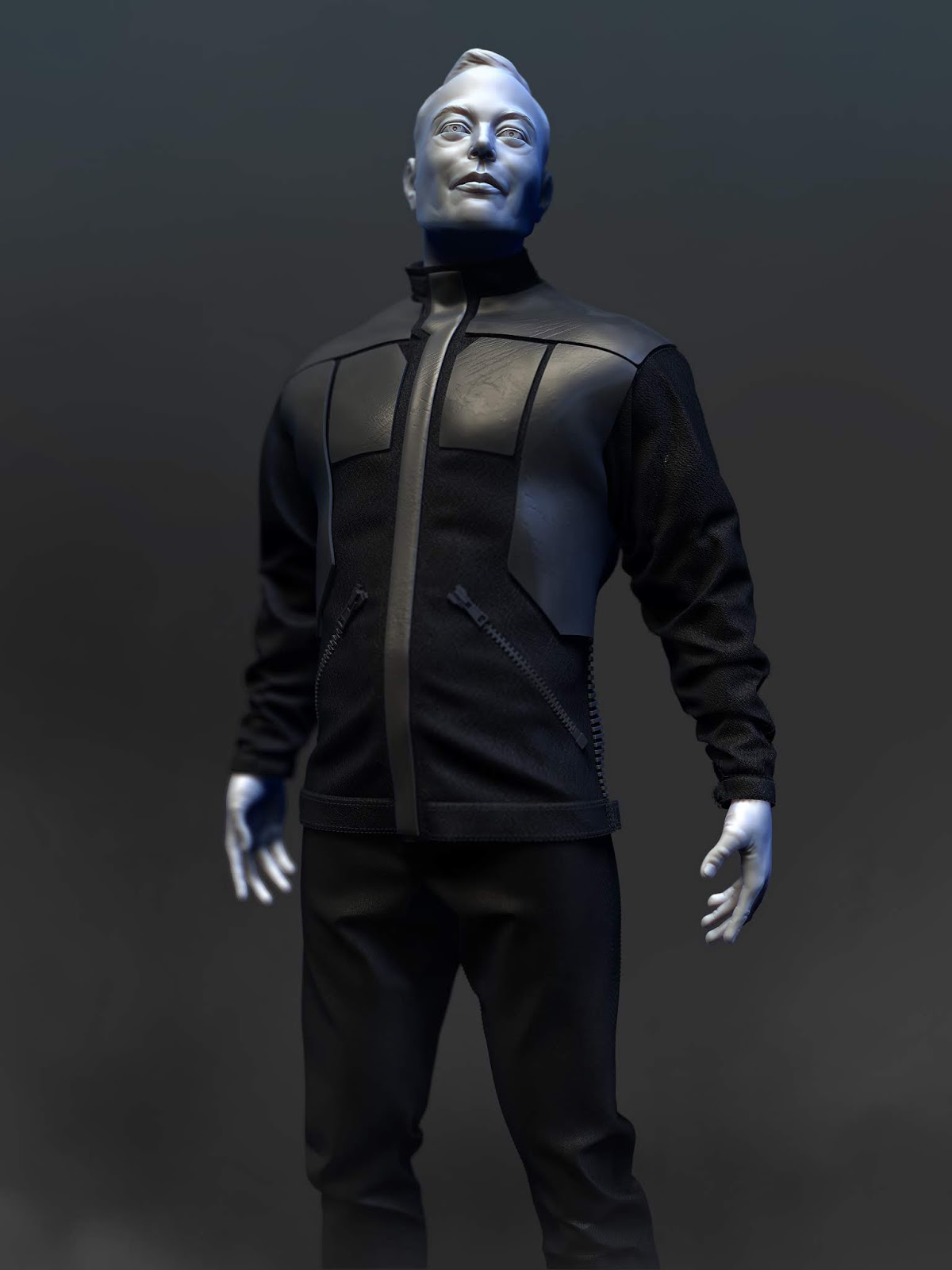 Darya Girina Zbrush Endless Way: Elon Musk in the style of Cybertruck Tesla