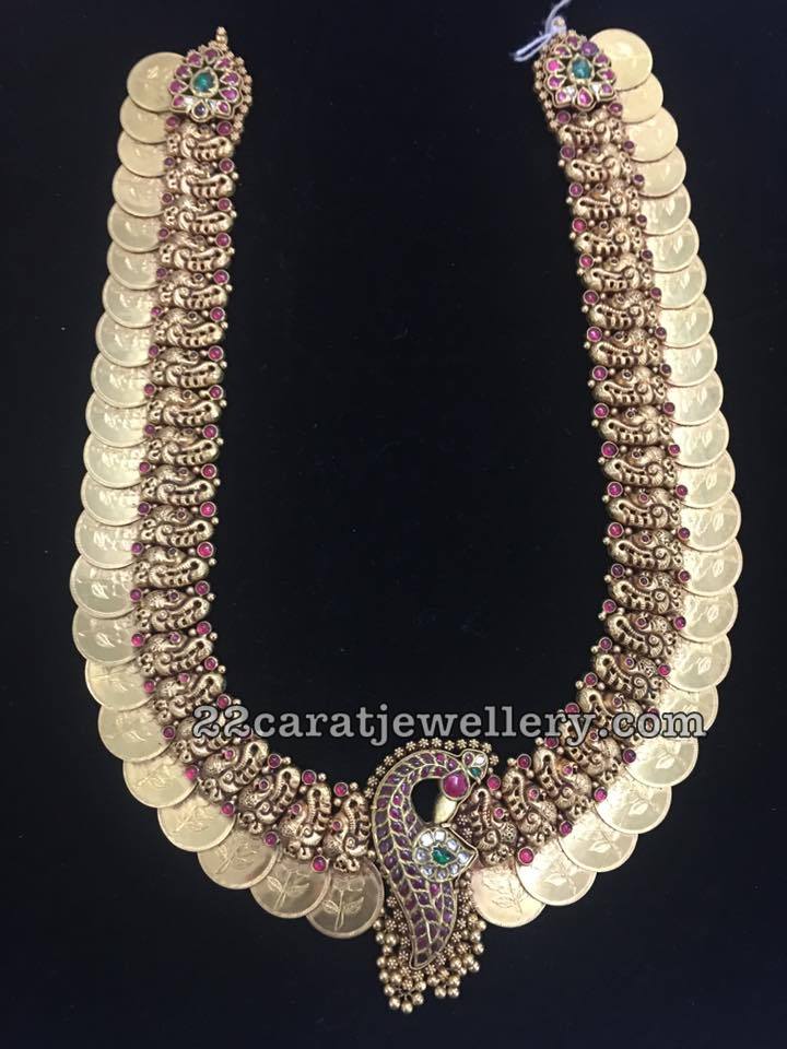 Nakshi work Floral Kasu Mala - Jewellery Designs