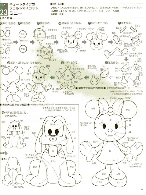 Turma do Mickey em feltro com molde - Ver e Fazer