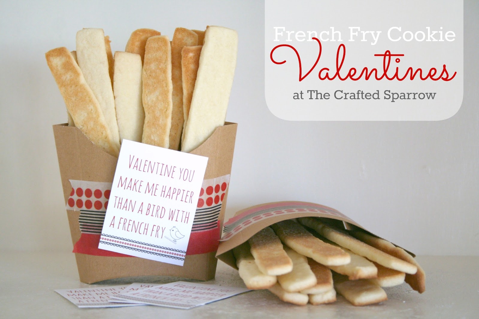 French Fry Cookie Valentines - The Crafted Sparrow