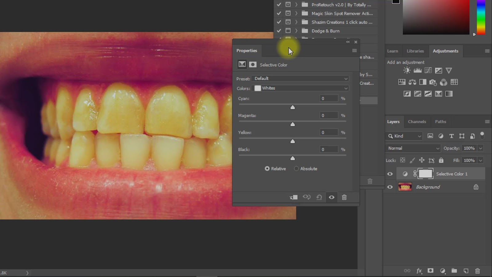 Free Download- 1 Click Whiten Teeth Magic Photoshop Actions