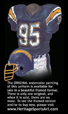 Los Angeles Chargers Uniform and Team History | Heritage Uniforms and ...