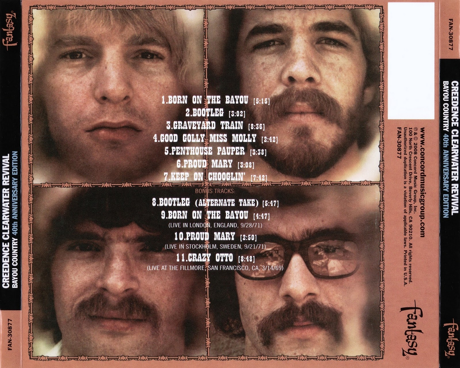 Classic Rock Covers Database: Creedence Clearwater Revival - Bayou Country (1969)