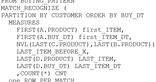 Puthran's Oracle Blog: Oracle 12c - Pattern Matching Part 1