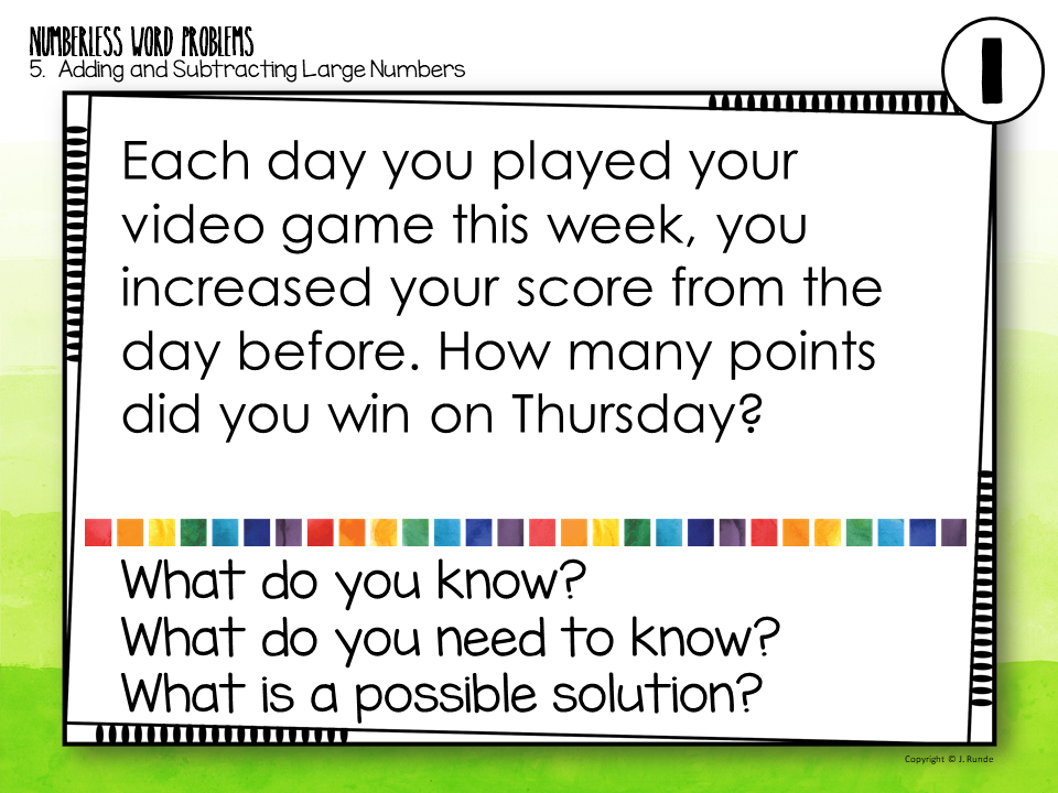 Numberless Word Problems | RUNDE'S ROOM