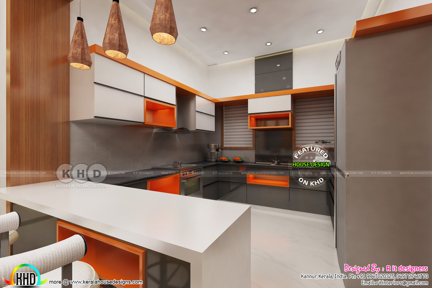 Dining with open kitchen and living room - Kerala Home Design and Floor ...