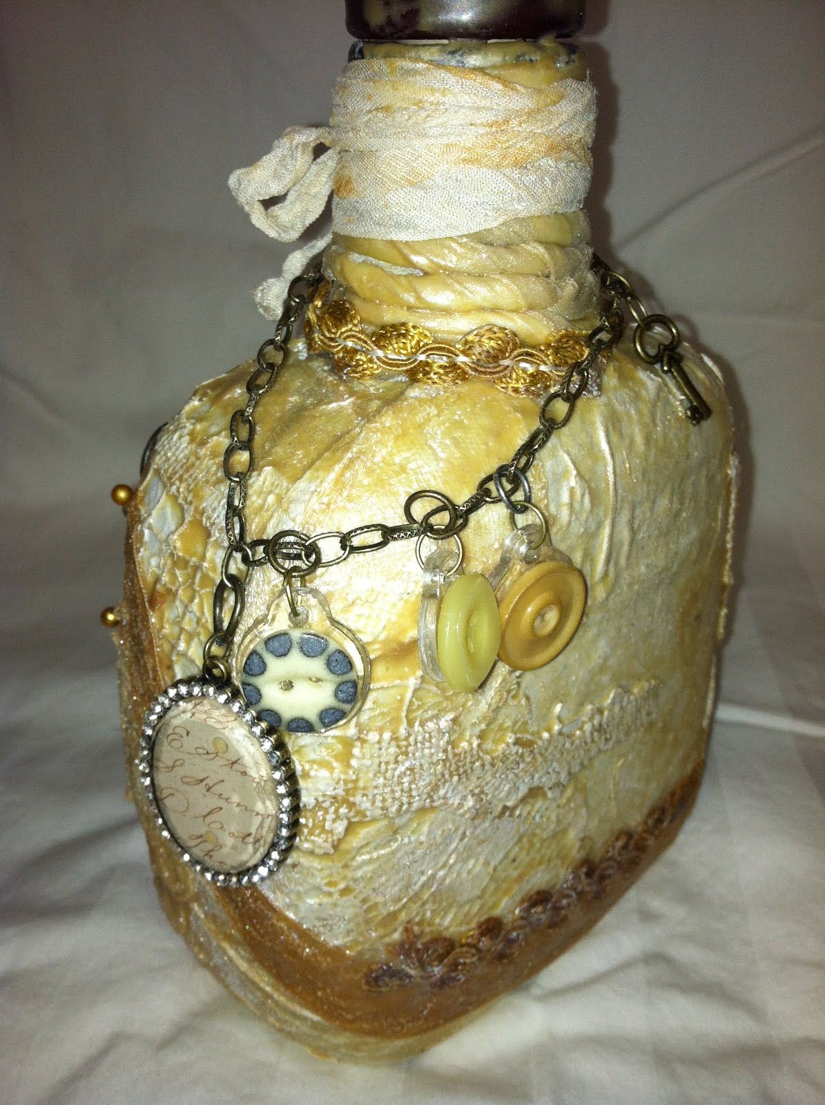 Heart Of A Gipssy French Shabby Chic Altered Bottle