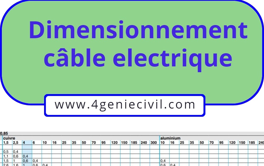 Dimensionnement cable electrique