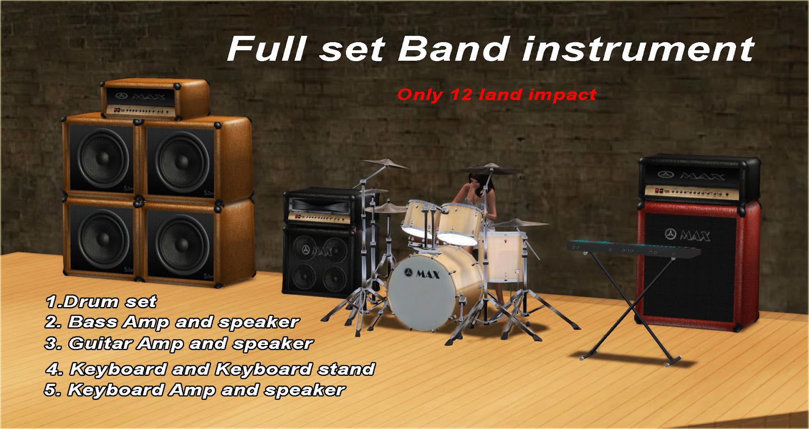 New Item For This Month: Full set of band instruments