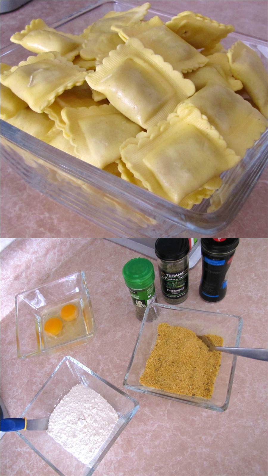 Deliciosa y sencilla receta de ravioles empanizados.