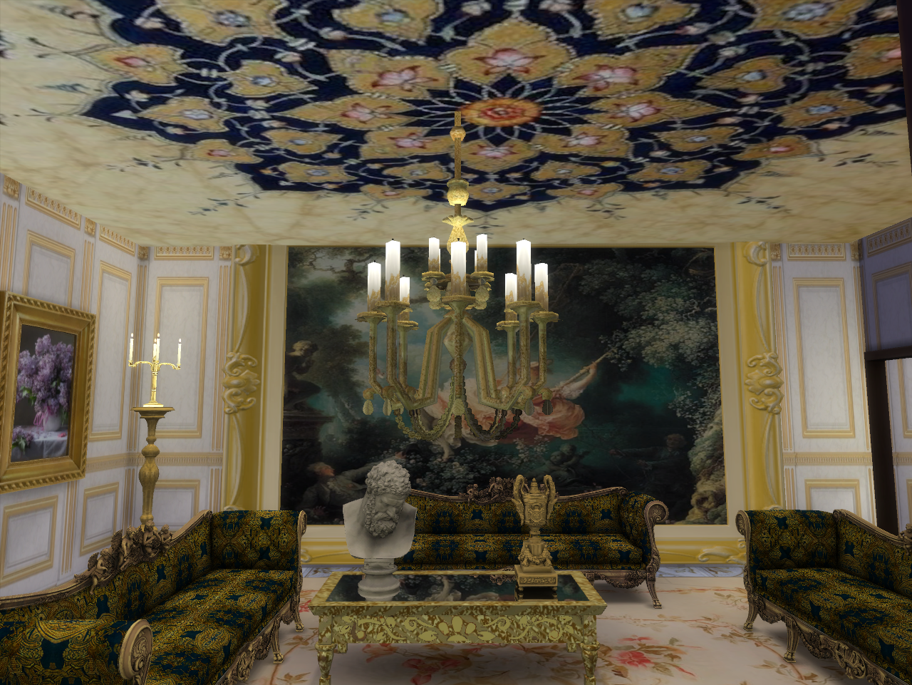Anna Quinn Stories: Amazing Golden Ornamented Ceilings Set V For SIMS 4