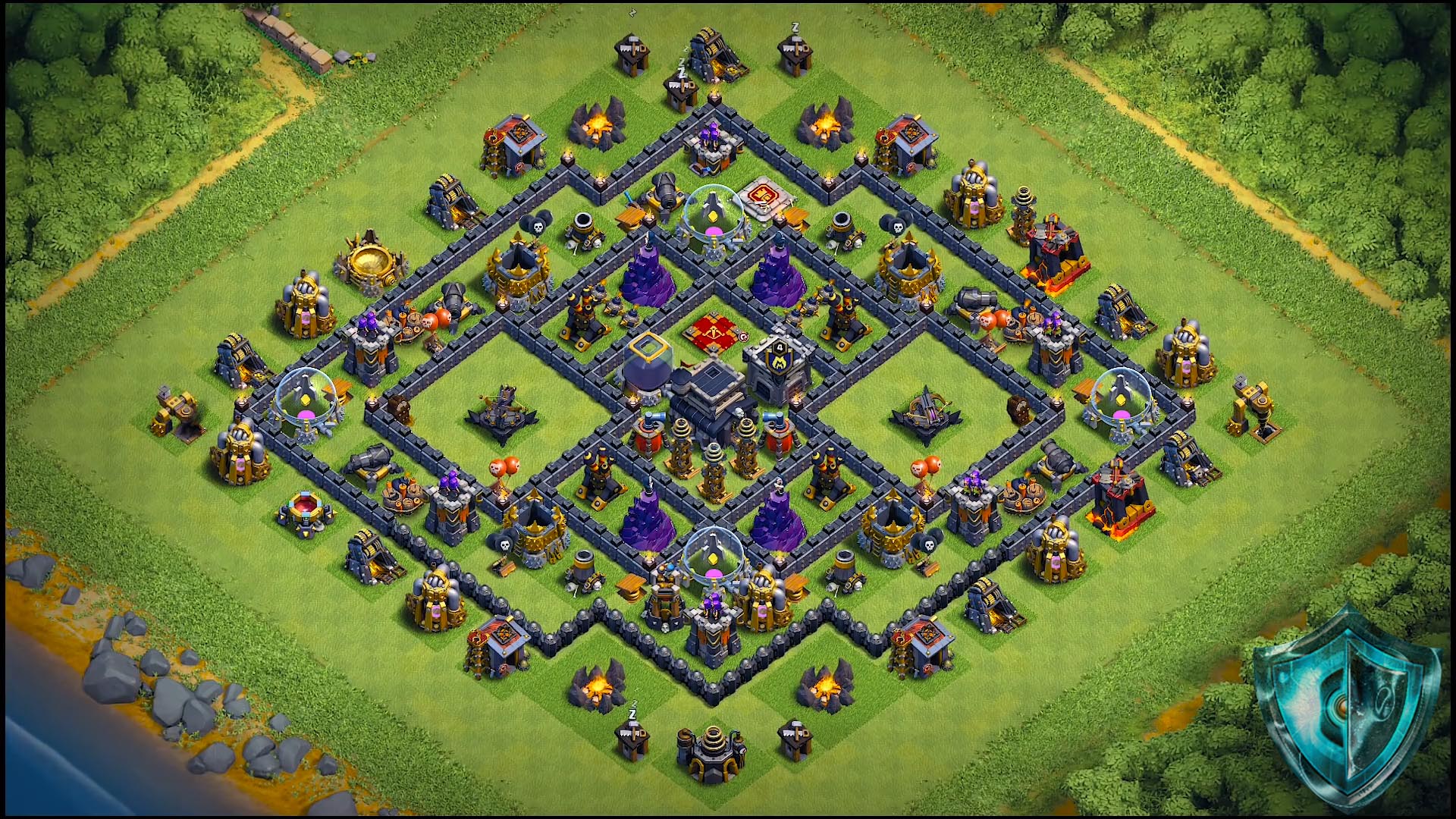 Town hall 9 X-bow island village base with Copy Link - Base of Clans