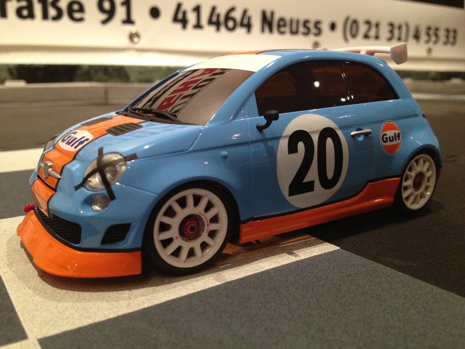 KYOSHOSAN: Custom Vinyl Gulf Themed Fiat 500 Abarth