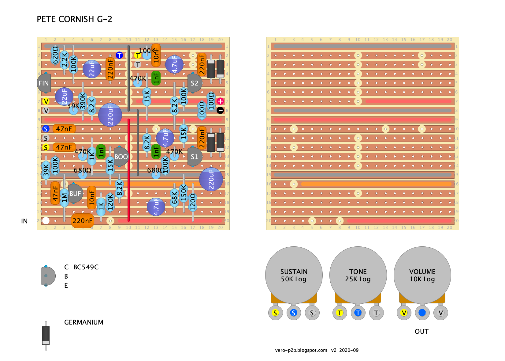 Guitar Effects - Vero - Point to Point - Tag Board Layouts: PETE CORNISH: G-2