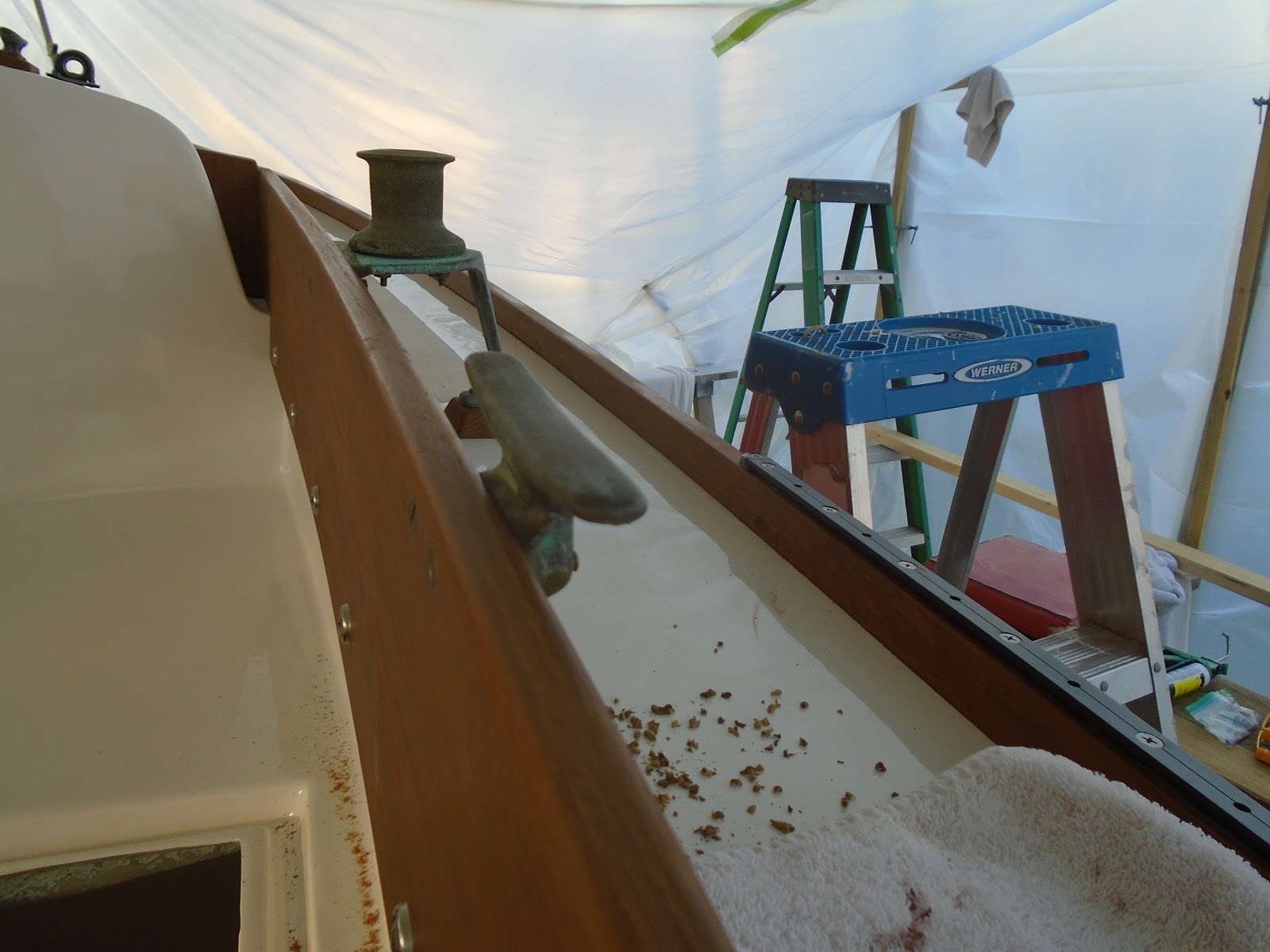 Joule, Cape Dory Typhoon (hull #1044): Installation of Jib Tracks and ...