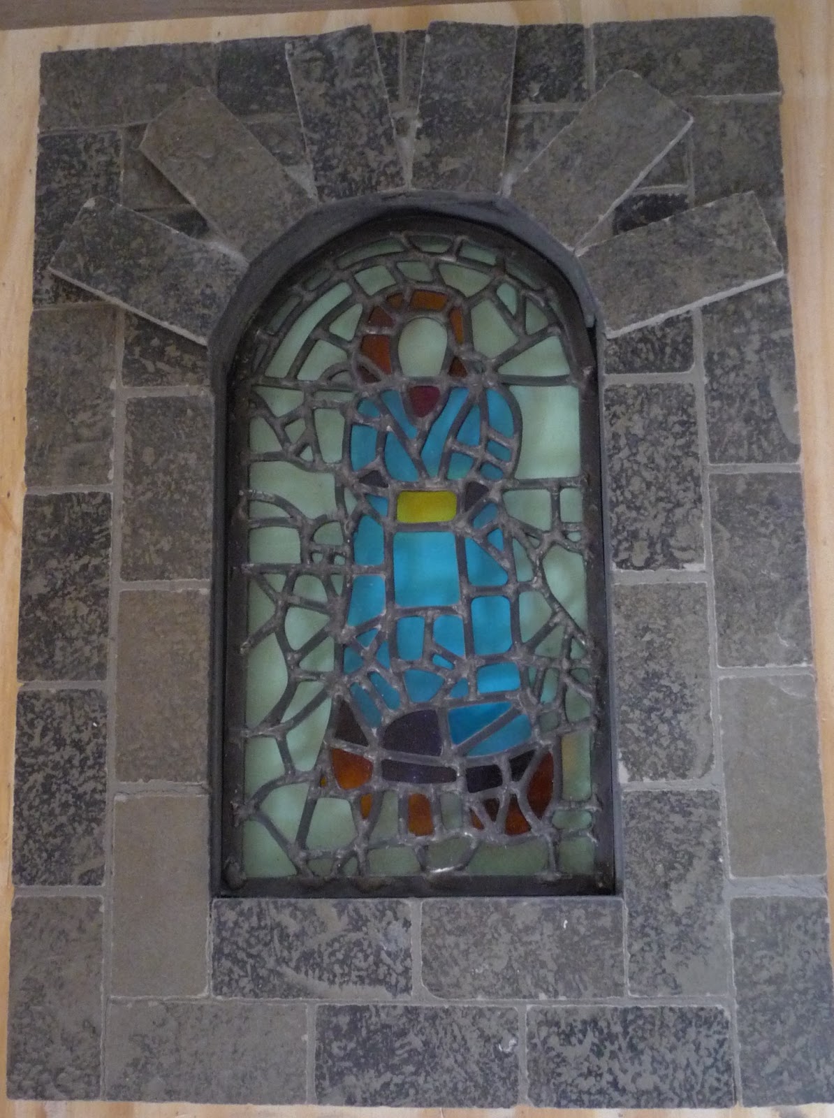 Medieval Glass Painting: "Nimbed figure" Anglo Saxon Colored Glass ...