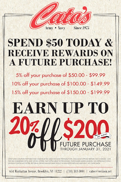 Cato's Army & Navy: CATO'S HOLIDAY COUPON FOR NEXT PURCHASE