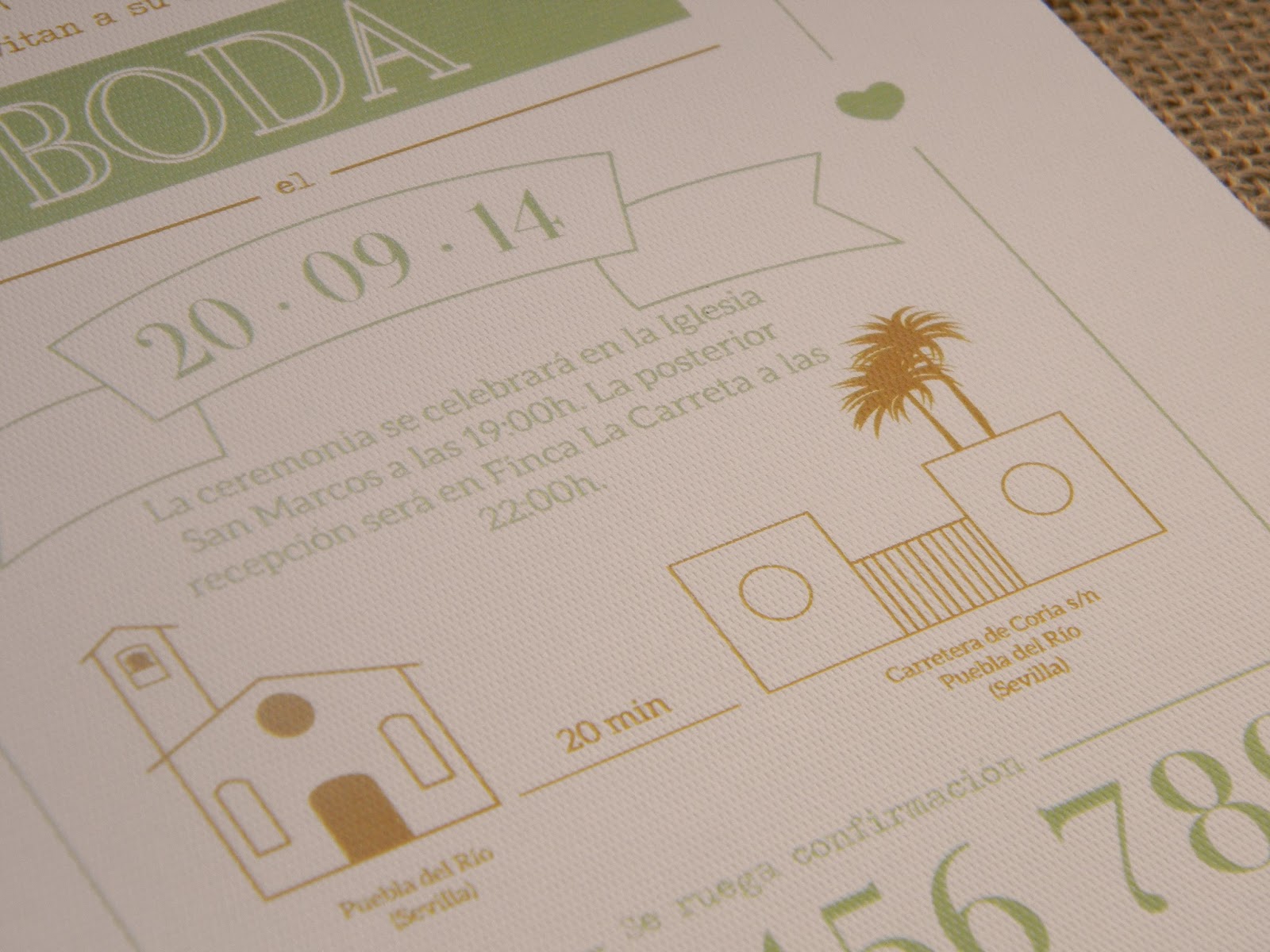 Las invitaciones de boda . Que se besen