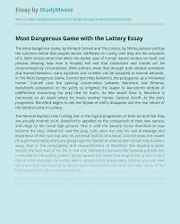 essay examples: The Most Dangerous Game Essay