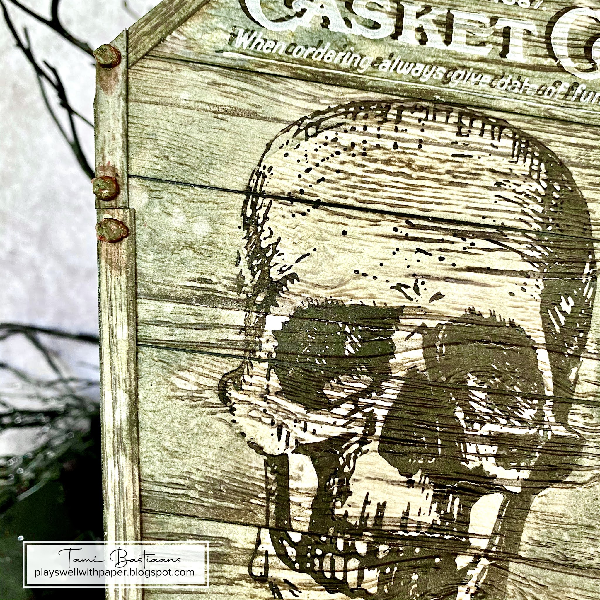 Plays Well With Paper: Casket Company Trade Sign Card - Stampers Anonymous