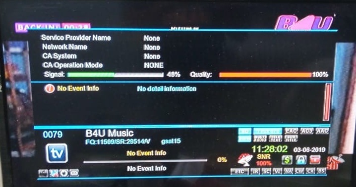 B4U Music TV is available on channel number 63