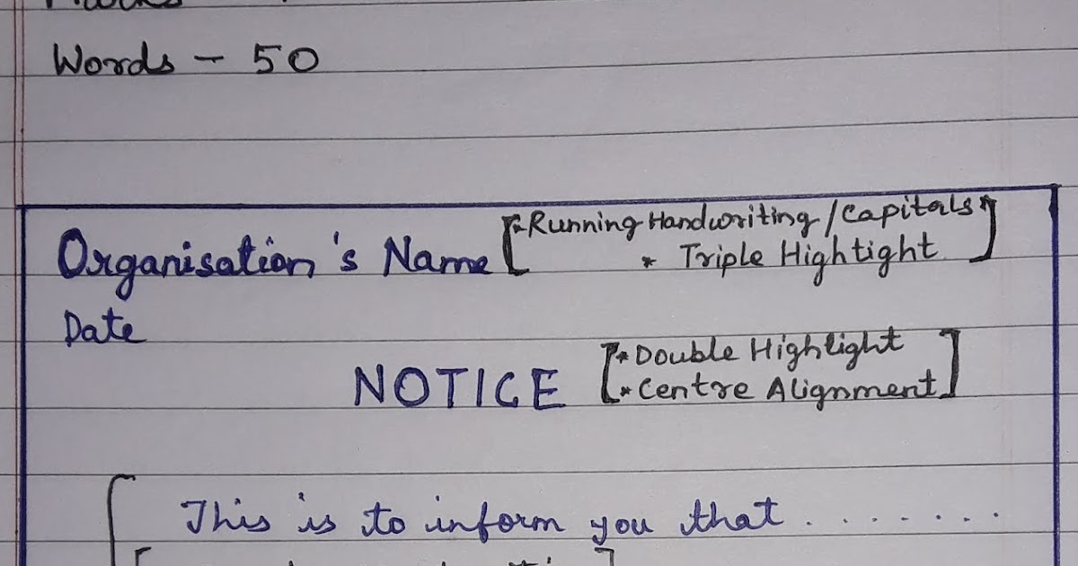 Your English Class: NOTICE- Class 12