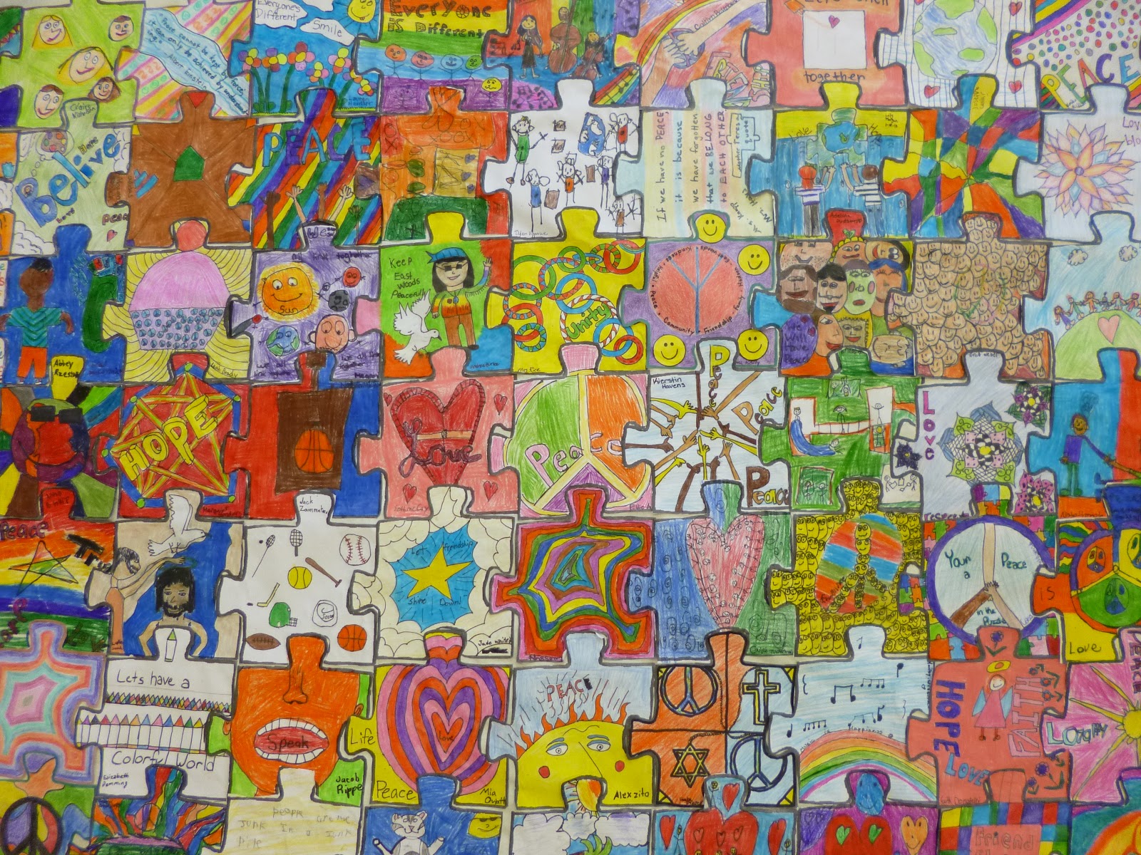 Mrs. Rice's Art Class: The East Woods Puzzle "Peace" Project