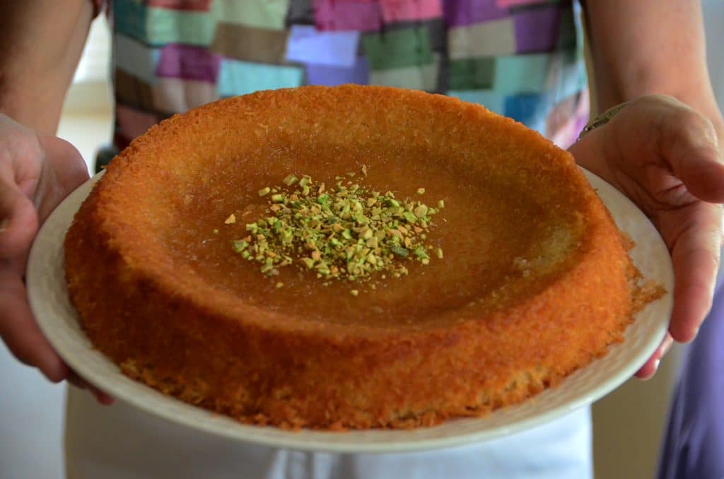 Lebanese Knafeh Jibneh with Orange Blossom Syrup Recipe | LEBANESE RECIPES