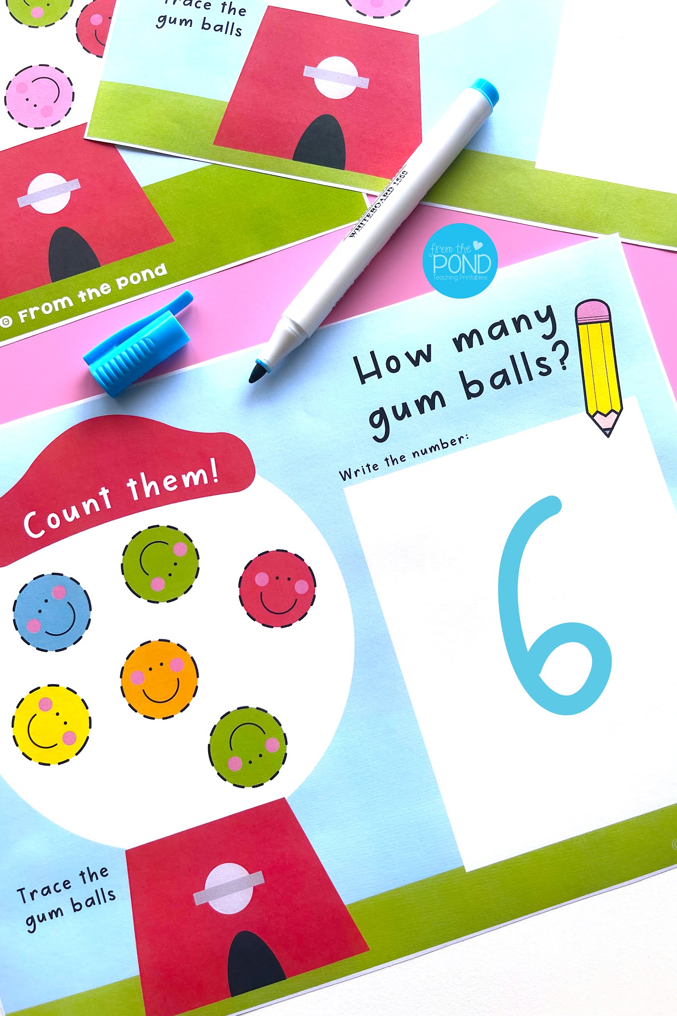 Gum Ball Counting Mats - Numbers to 10 | From the Pond