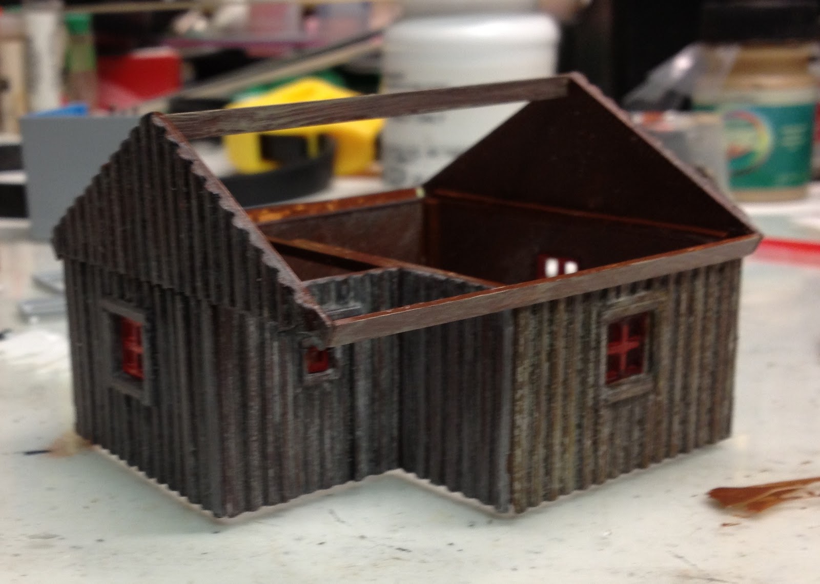 Nirvana Valley Model Railroad: Slab log siding on cabin, 3d Printed, HO ...