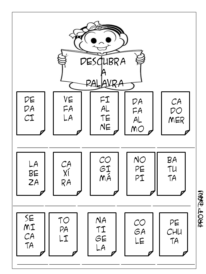 SÍLABAS EMBARALHADAS ~ Atividades Escolares