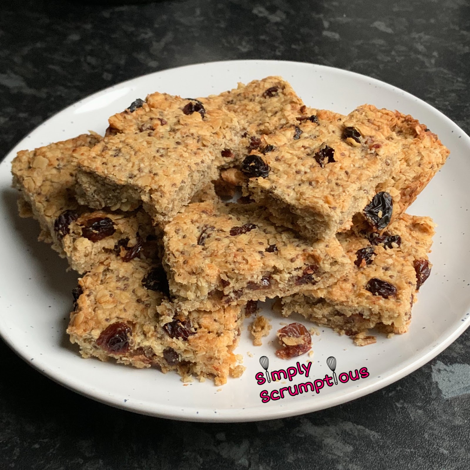 Healthy Chewy Crumbly Fruity Oat Slice
