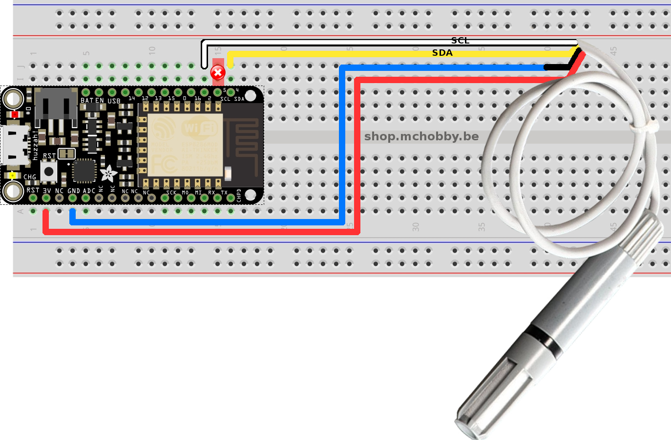 Feather Huzzah Esp8266 Sous Micropython Am2315 Lecture De Température Et Humidité Mchobby