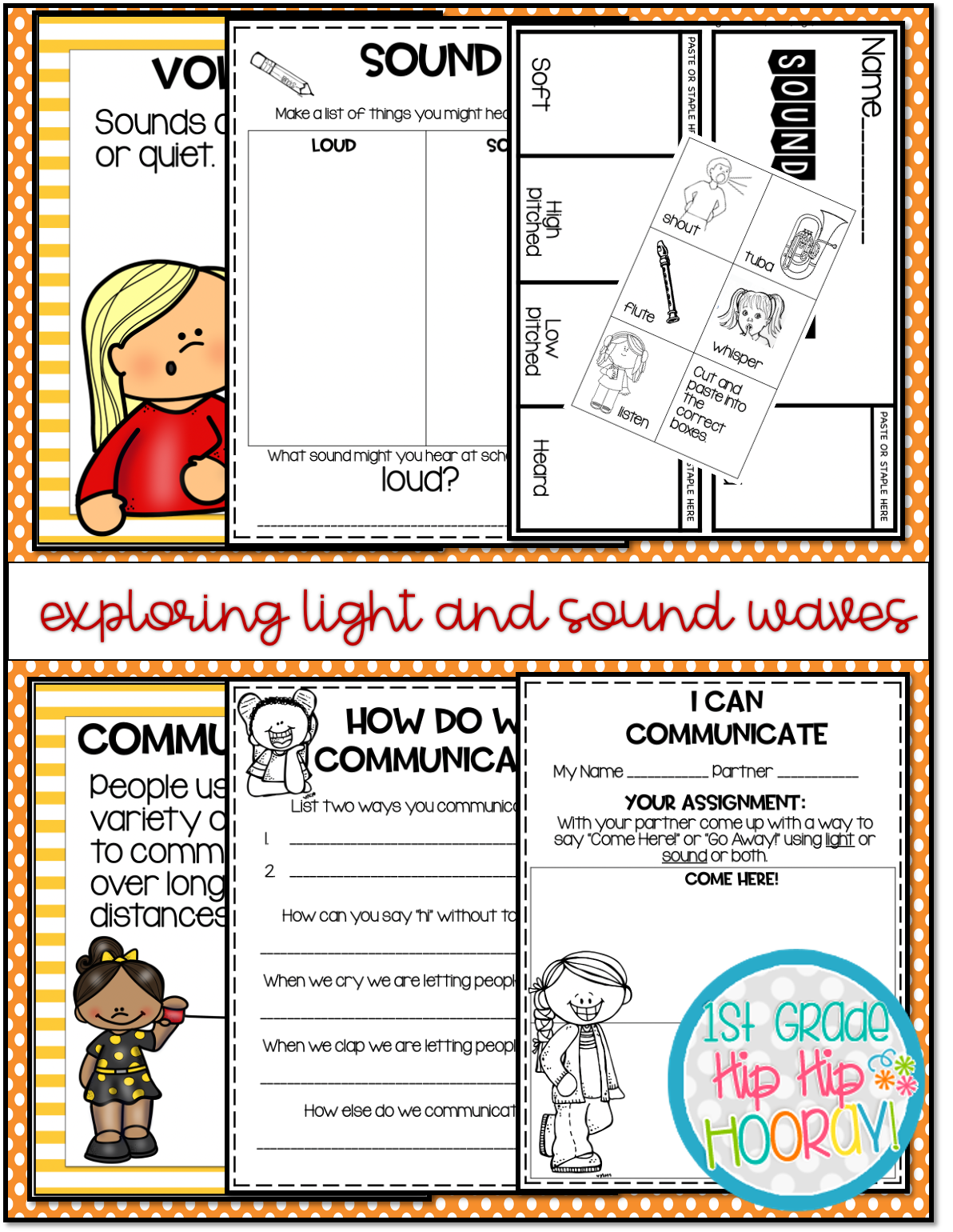 1st Grade Hip Hip Hooray!: NGSS...Exploring Light and Sound Waves