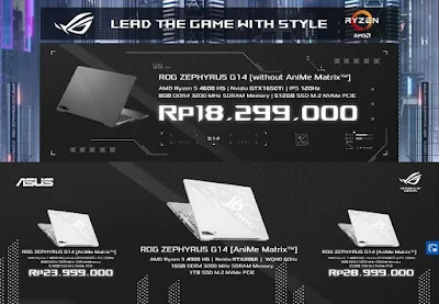 Spesifikasi Lengkap ASUS ROG Zephyrus G14 (GA401) dan Harganya