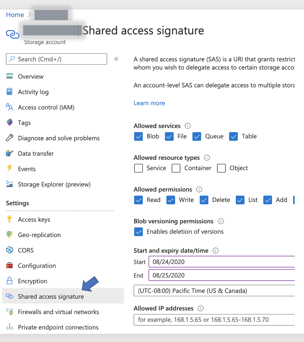 Azure Blob Storage Sas Token