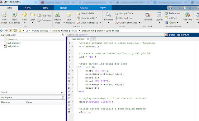 LED blinking - Programming Arduino using Matlab 1 | ee-diary