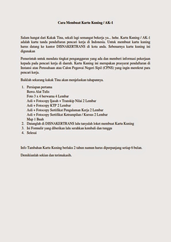 Cara Membuat Kartu Kuning | Contoh Surat Terbaru