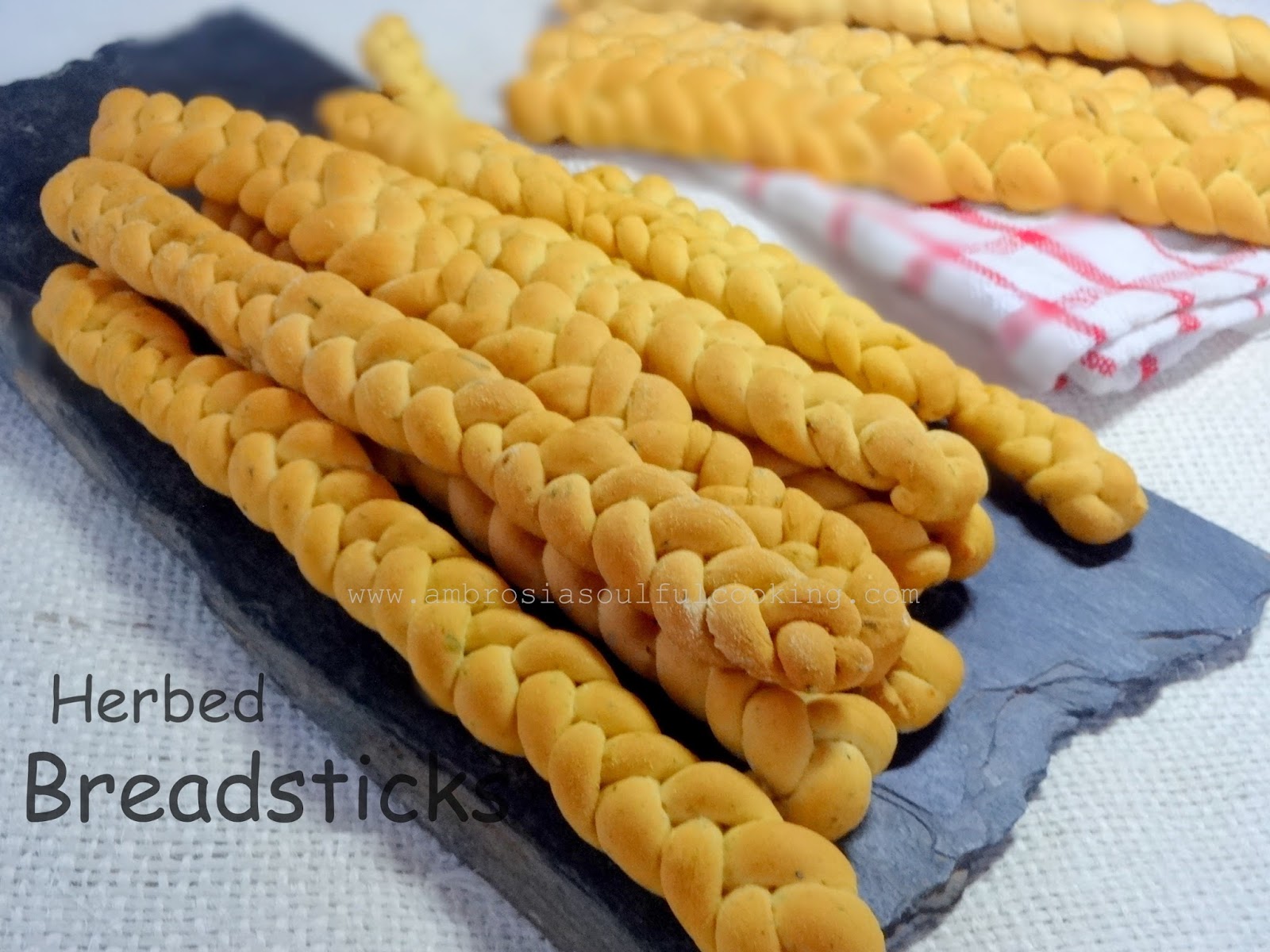 Braided Herbed Breadsticks | #BreadBakers | Ambrosia