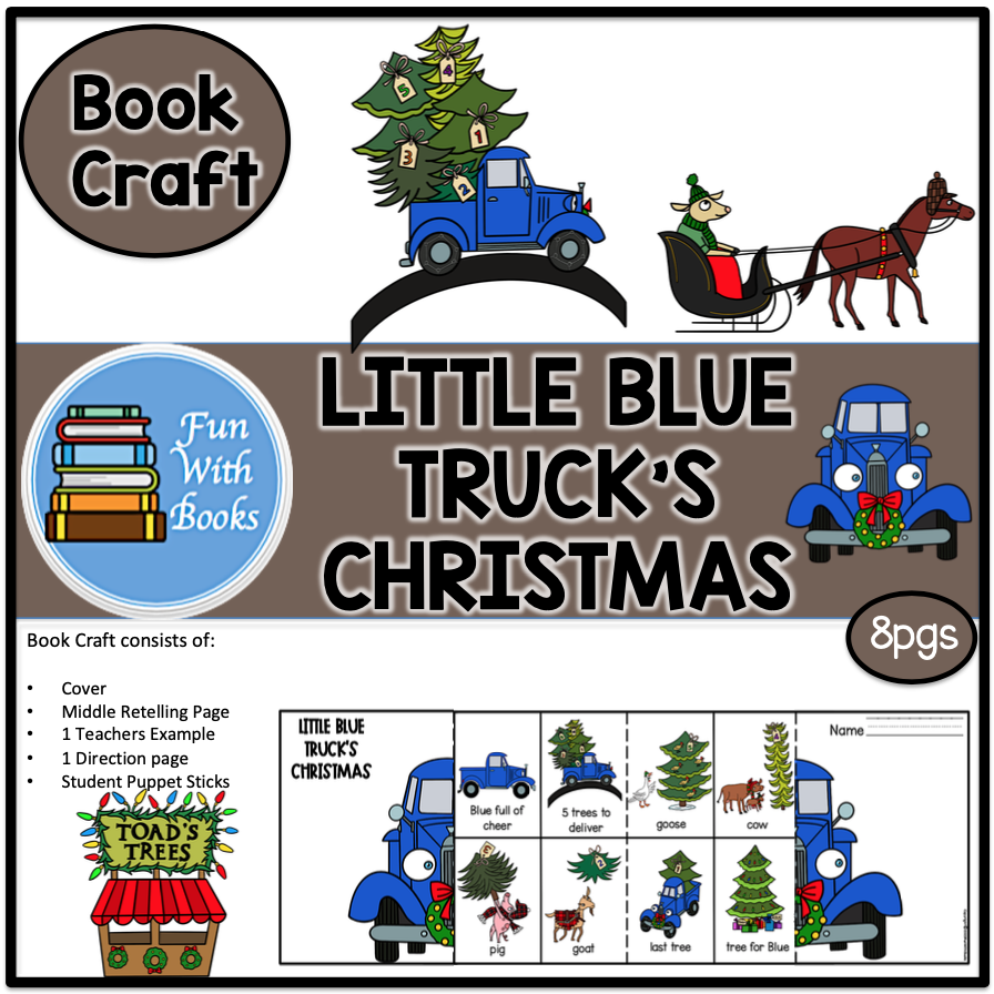 LITTLE BLUE TRUCK'S CHRISTMAS BOOK CRAFT ~ Book Units by Lynn