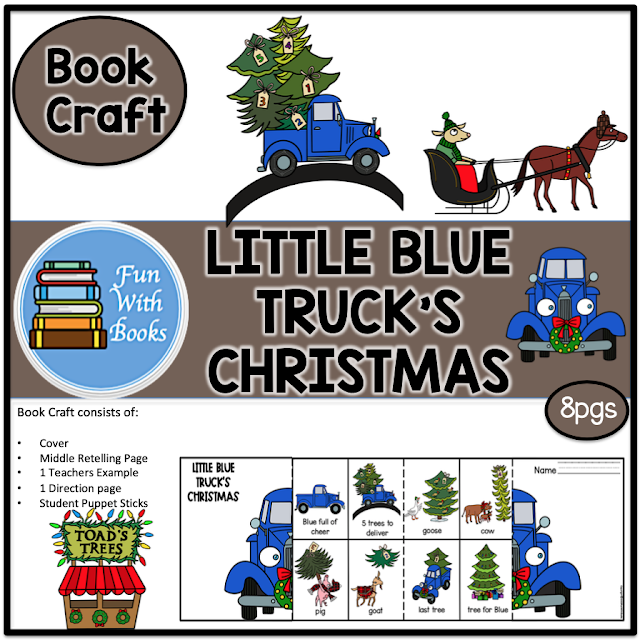 LITTLE BLUE TRUCK'S CHRISTMAS BOOK CRAFT ~ Book Units by Lynn