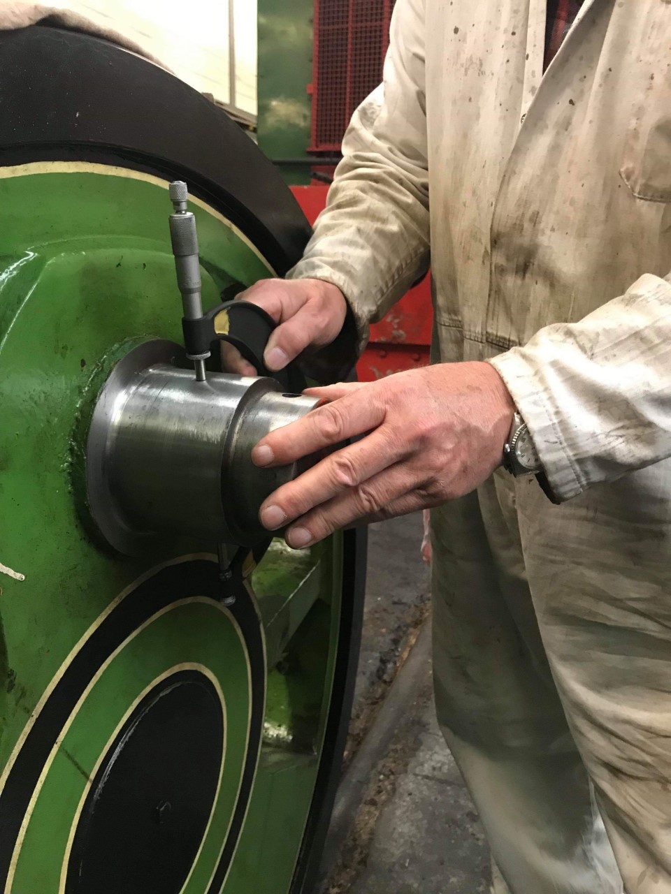 North Tyneside Steam Railway: Crank pins receiving attention