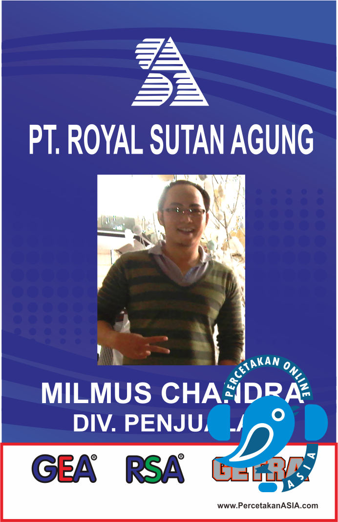 CETAK ID CARD JAKARTA: Contoh desain ID Card PT Royal Sultan Agung