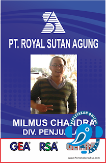 CETAK ID CARD JAKARTA: Contoh desain ID Card PT Royal Sultan Agung
