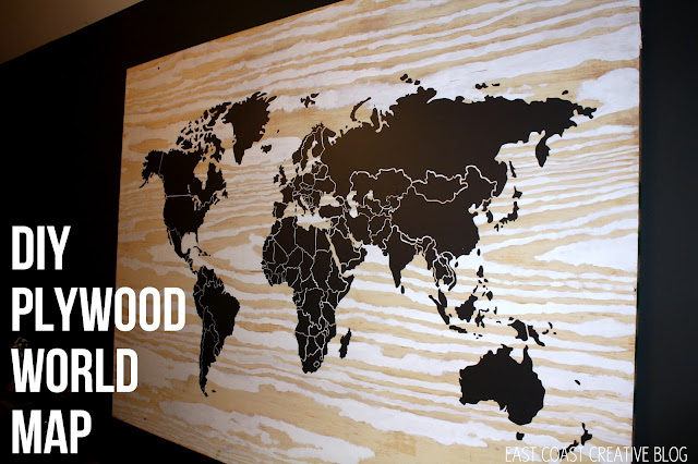 DIY Plywood World Map {Knock It Off} | East Coast Creative