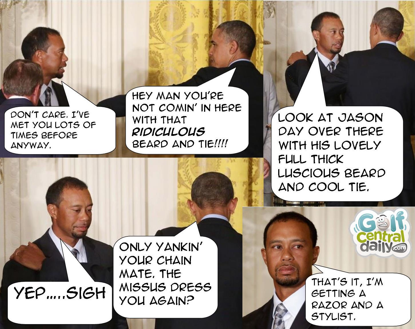 The Best Captions From President Obama Meeting Tiger, Phil And US Team ...